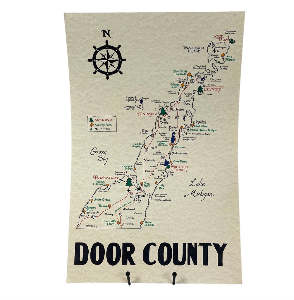 Door County Map by Jesse Kennedy – Blue Moon Emporium