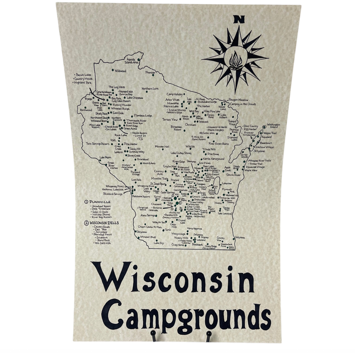 Wisconsin Campgrounds Map by Jesse Kennedy – Blue Moon Emporium