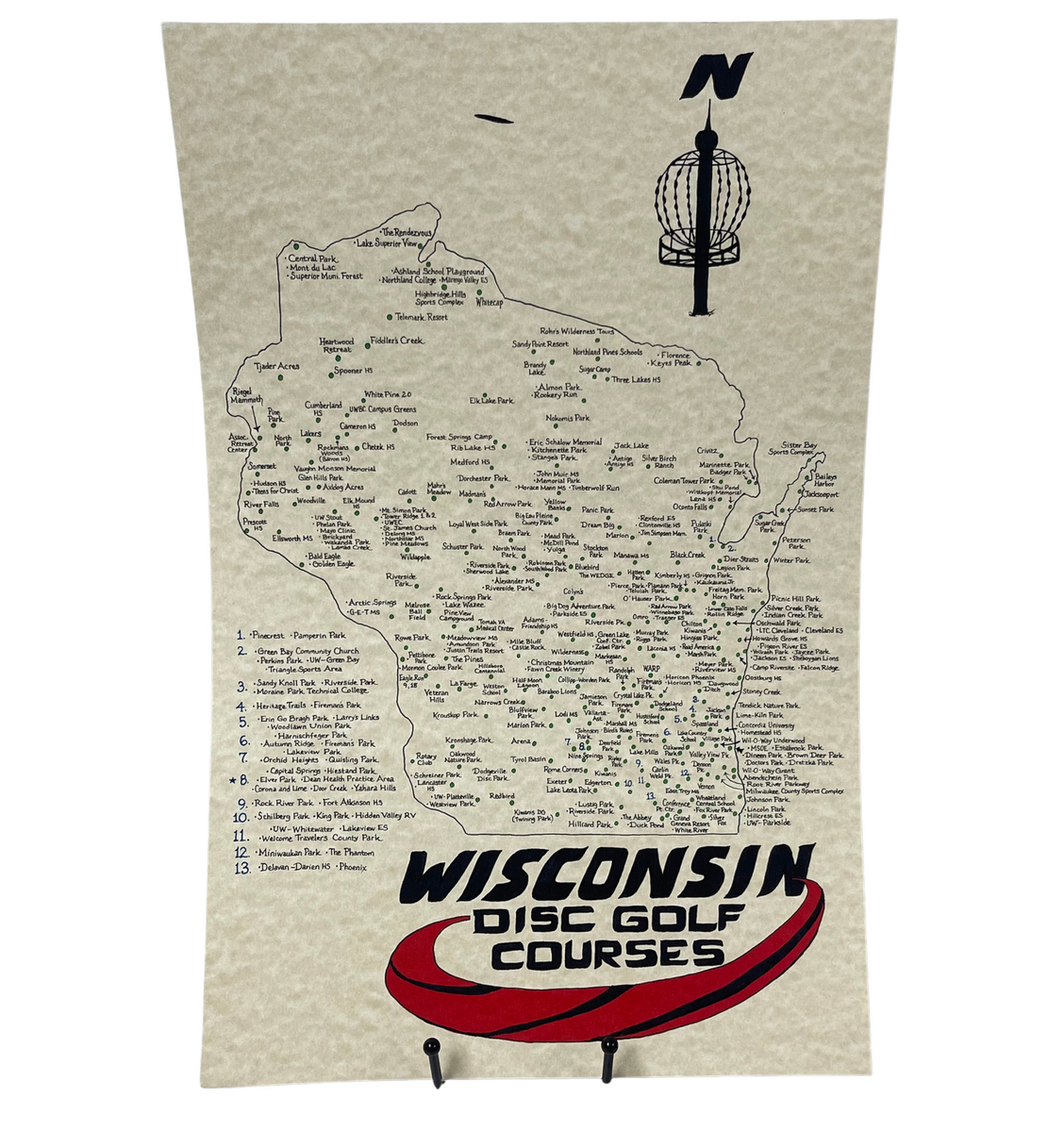 Wisconsin Disc Golf Courses Map by Jesse Kennedy – Blue Moon Emporium