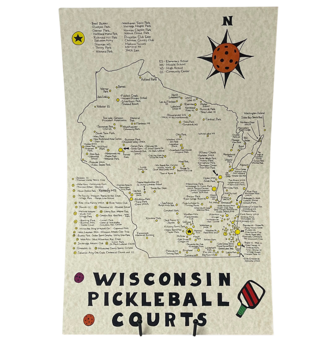 Wisconsin Pickleball Courts Map by Jesse Kennedy – Blue Moon Emporium